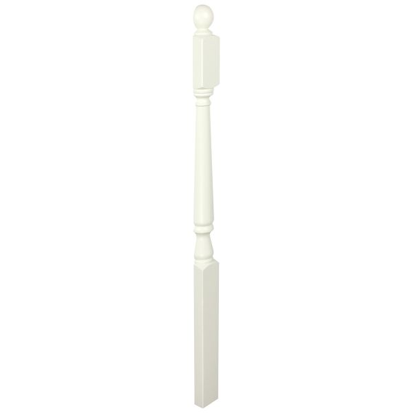 White Primed Complete Newel Post Half | Jackson Woodturners