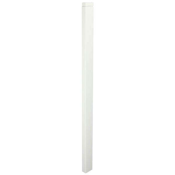 White Primed Plain (Square) Half Newel Post with Shadow Cap 1500mm ...