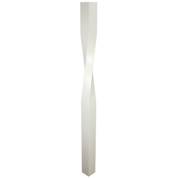 White Primed Square Twist Newel Post 90mm 1500mm | Jackson Woodturners