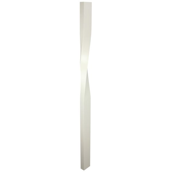 White Primed Square Twist Newel Post Half 90mm 1500mm | Jackson Woodturners